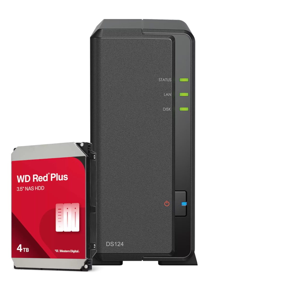 Synology DS124 4TB WD Red Plus NAS-Bundle NAS inkl. 1x 4TB WD Red Plus ...
